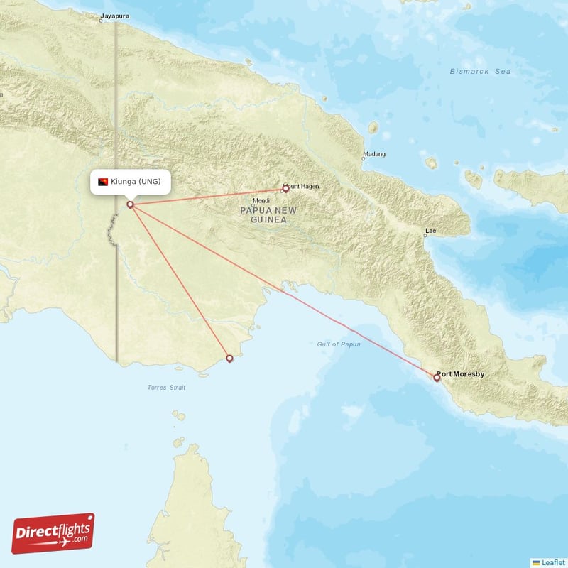 Direct flights from Kiunga - 3 destinations - UNG, Papua New Guinea ...