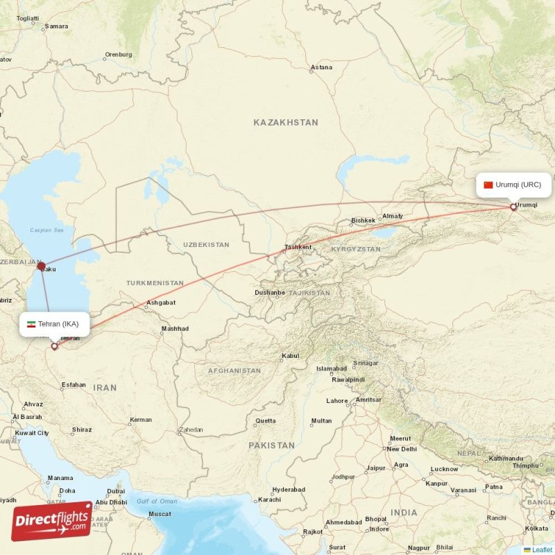 Direct flights from Urumqi to Tehran, URC to IKA non-stop ...