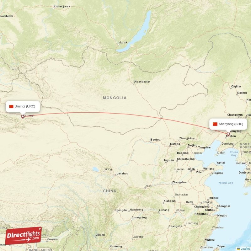Direct flights from Urumqi to Shenyang, URC to SHE non-stop ...