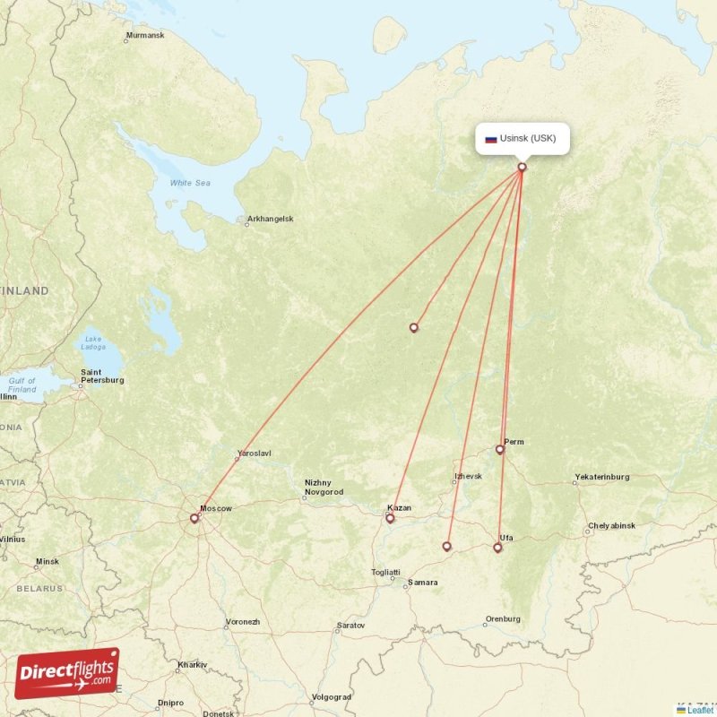 Direct flights to Usinsk - USK, Russia - Directflights.com
