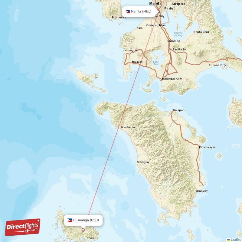 Direct flights from Busuanga to Manila, USU to MNL non-stop - Directflights.com