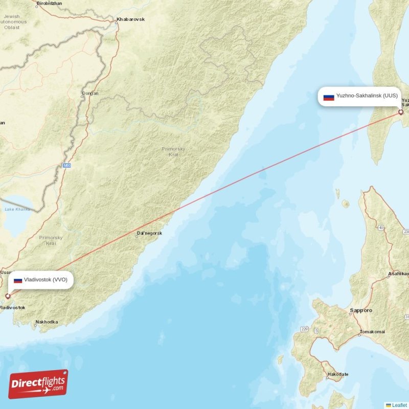 Direct flights from Yuzhno-Sakhalinsk to Vladivostok, UUS to VVO non ...