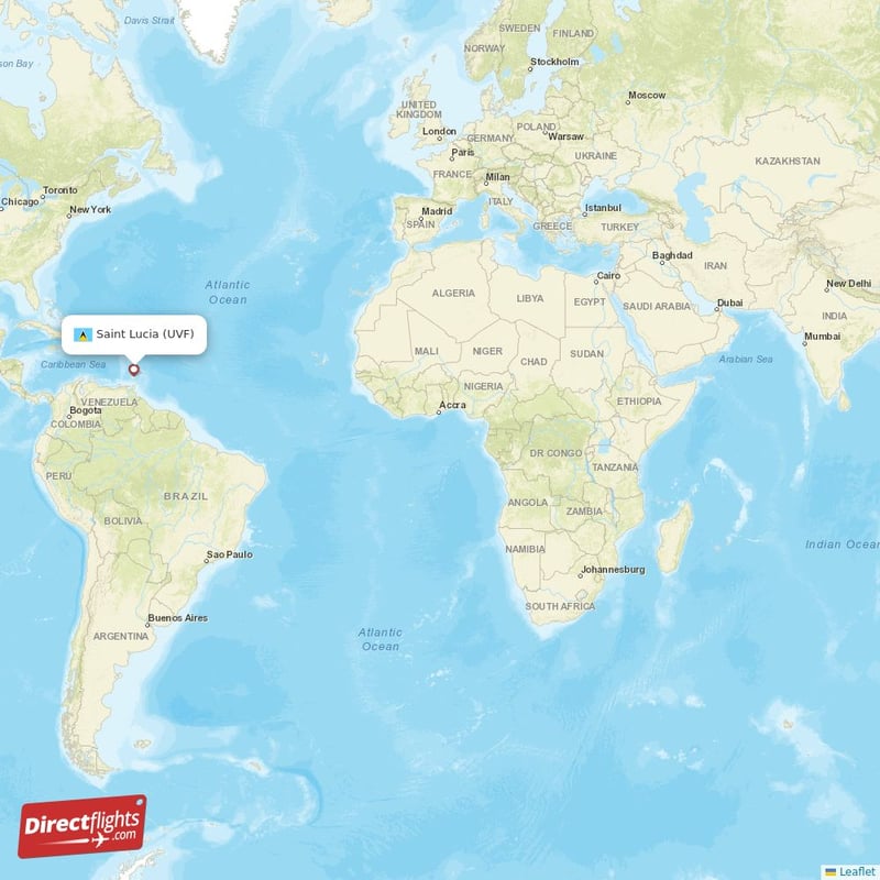 Direct flights from Saint Lucia to London, UVF to LHR non-stop - Directflights.com