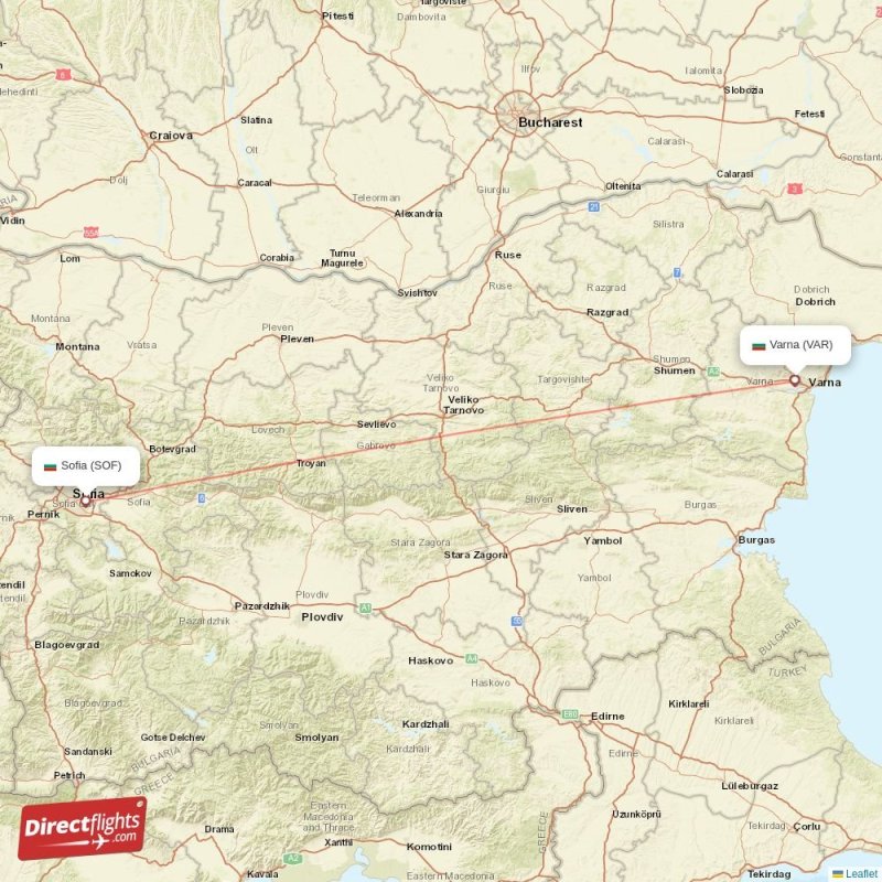 Direct flights from Varna to Sofia, VAR to SOF non-stop - Directflights.com