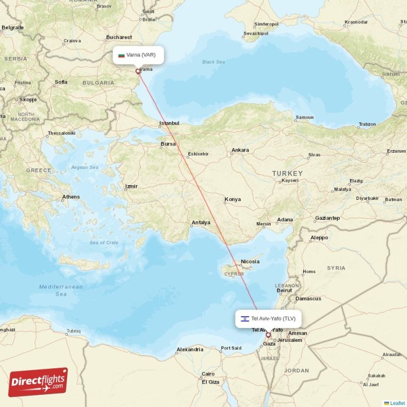 Direct flights from Varna to Tel Aviv-Yafo, VAR to TLV non-stop ...