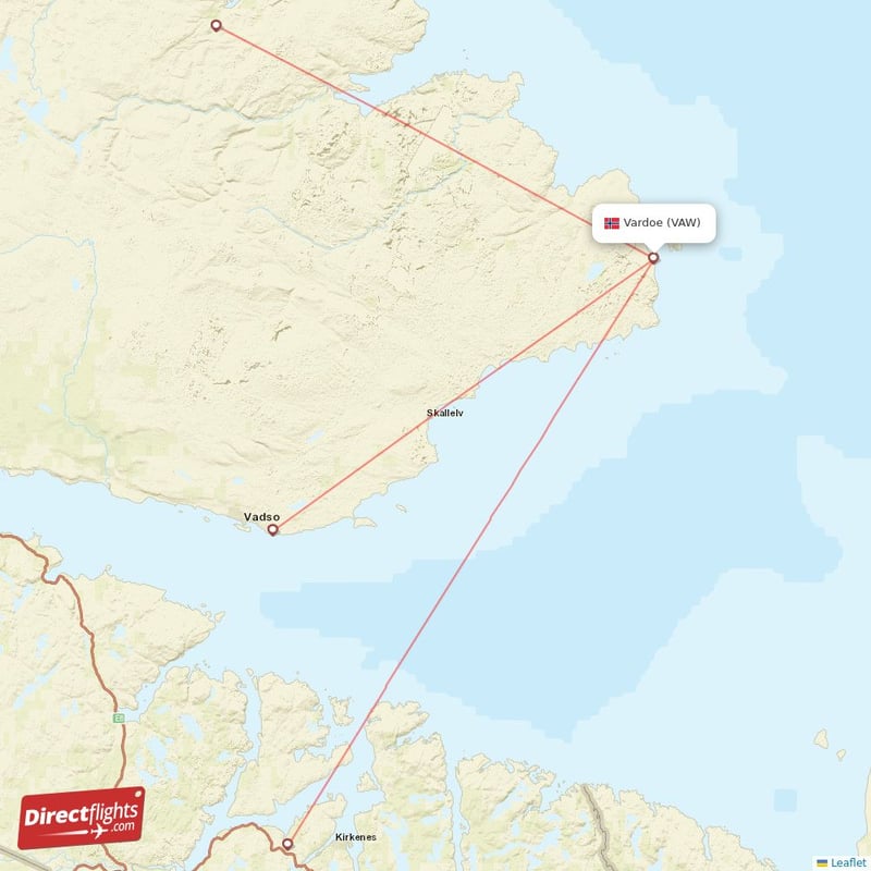 Direct flights to Vardoe - VAW, Norway - Directflights.com