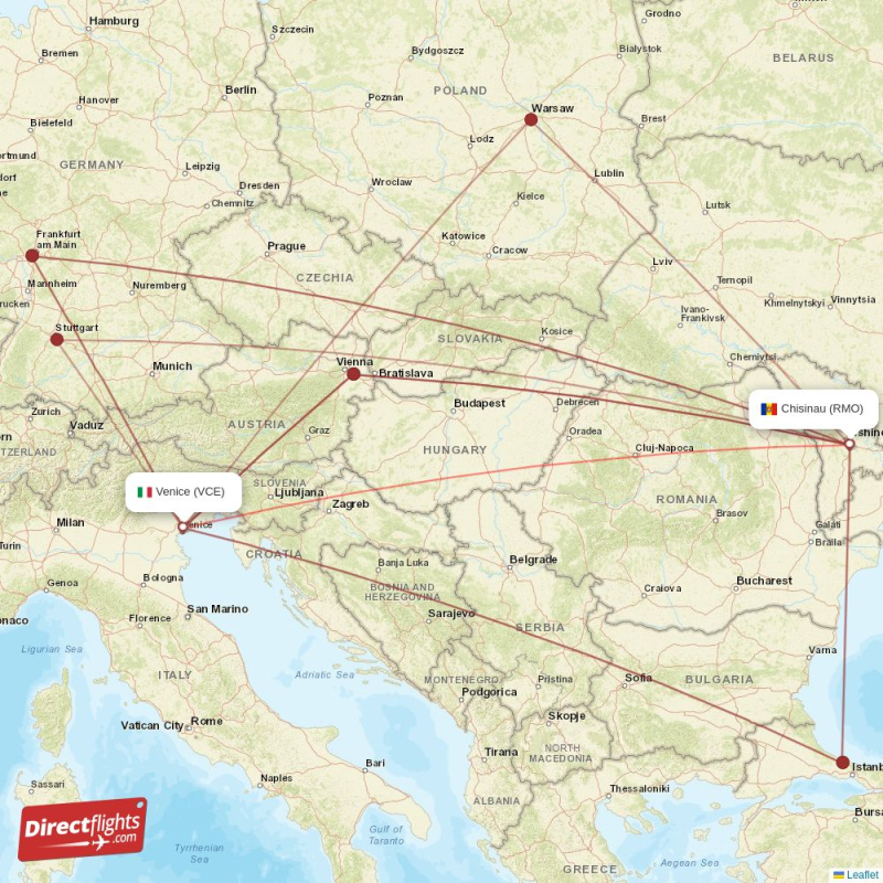 Direct flights from Venice to Chisinau, VCE to RMO non-stop ...