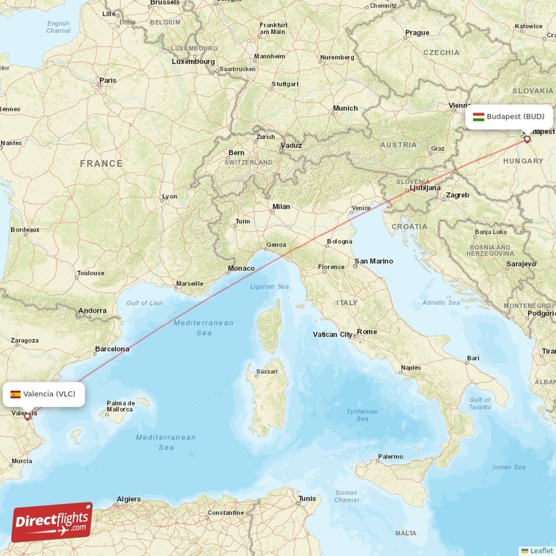 Direct flights from Valencia to Budapest, VLC to BUD non-stop - Directflights.com
