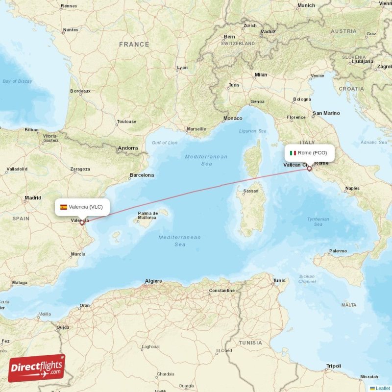 Direct flights from Valencia to Rome, VLC to FCO non-stop ...