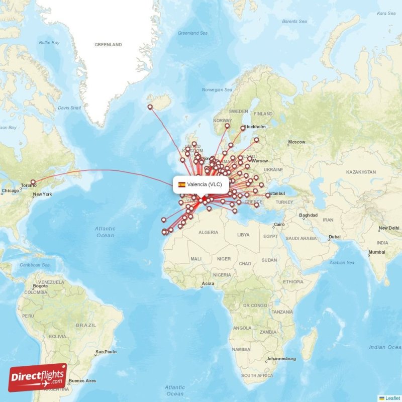 Direct flights to Valencia - VLC, Spain - Directflights.com