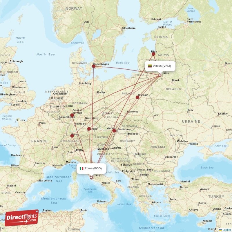 Direct flights from Vilnius to Rome, VNO to FCO non-stop ...