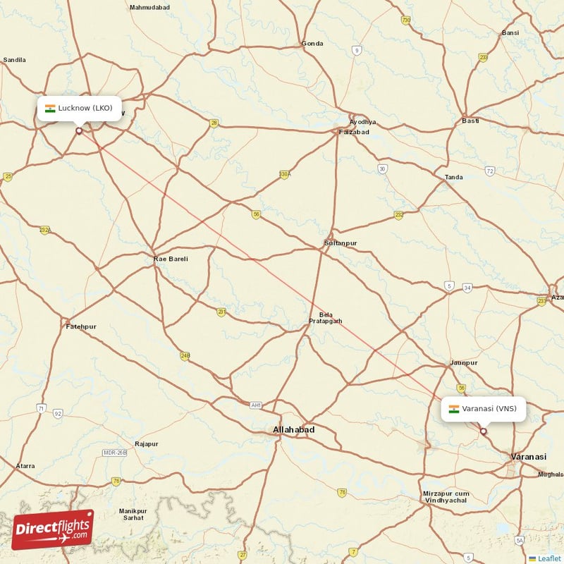 Direct flights from Varanasi to Lucknow, VNS to LKO non-stop ...