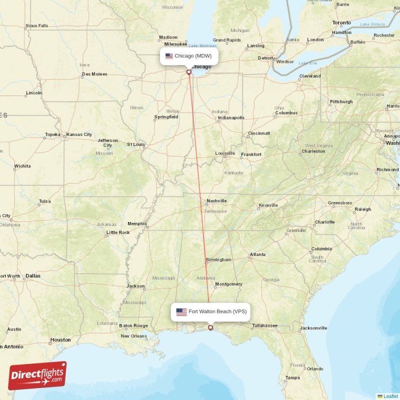 Direct flights from Fort Walton Beach to Chicago, VPS to MDW non-stop ...