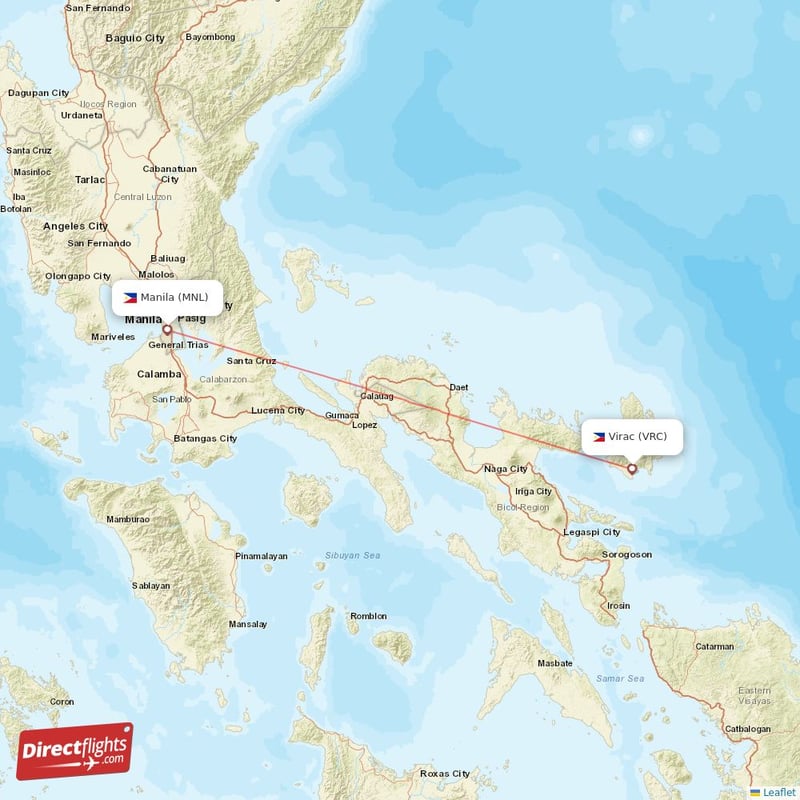 Direct flights from Virac - 1 destinations - VRC, Philippines ...