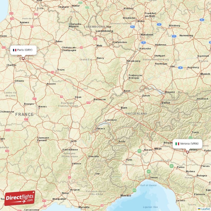 Direct flights from Verona to Paris (VRN-ORY) - Directflights.com