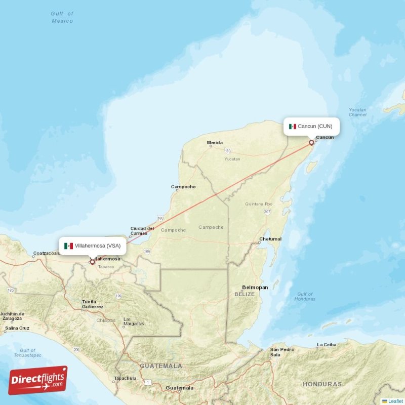 Direct flights from Villahermosa to Cancun, VSA to CUN non-stop ...