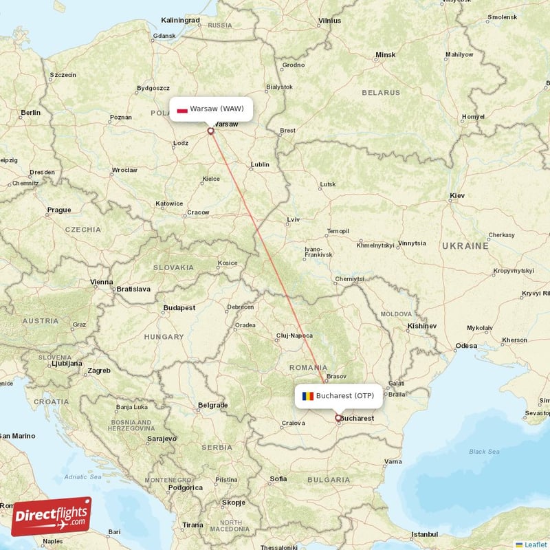 Direct flights from Warsaw to Bucharest, WAW to OTP non-stop - Directflights.com