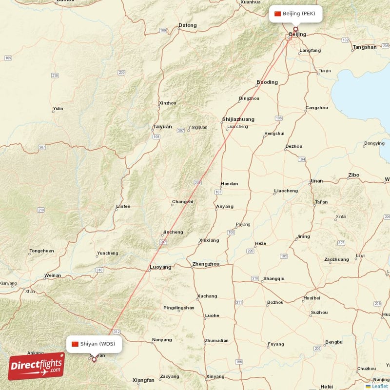 Direct flights from Shiyan to Beijing, WDS to PEK non-stop ...