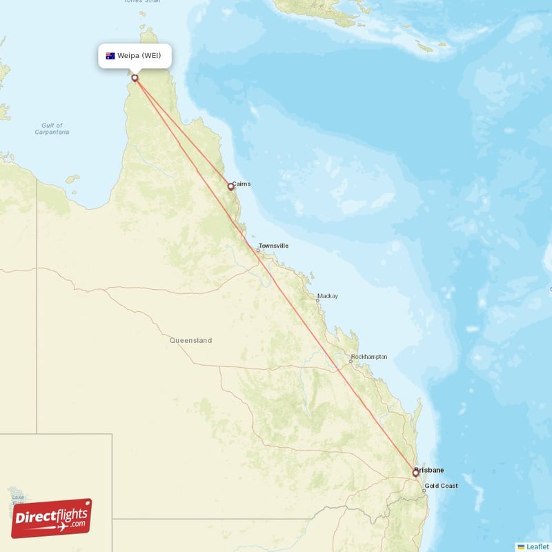 Direct flights to Weipa - WEI, Australia - Directflights.com
