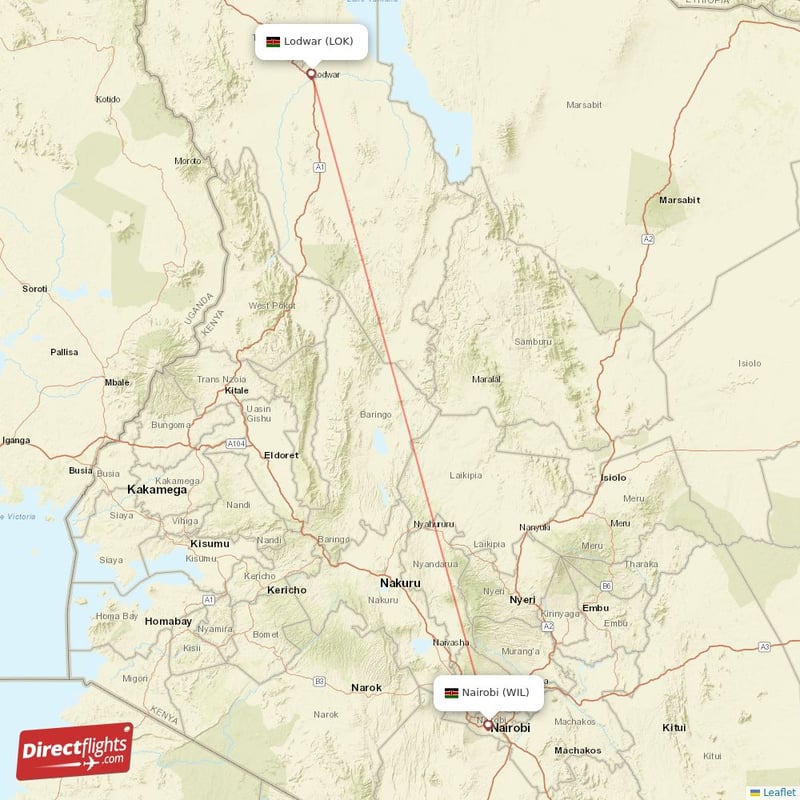 Direct flights from Nairobi to Lodwar, WIL to LOK non-stop ...