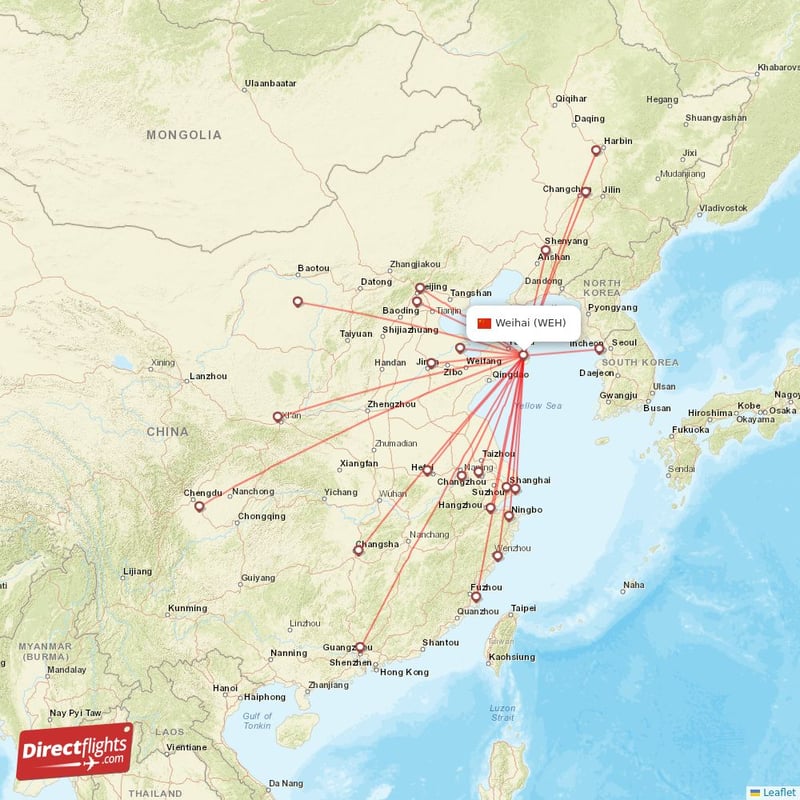 Direct flights from Zunyi - 28 destinations - WMT, China ...