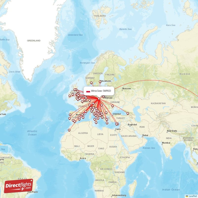 Direct flights from Wroclaw - 75 destinations - WRO, Poland ...