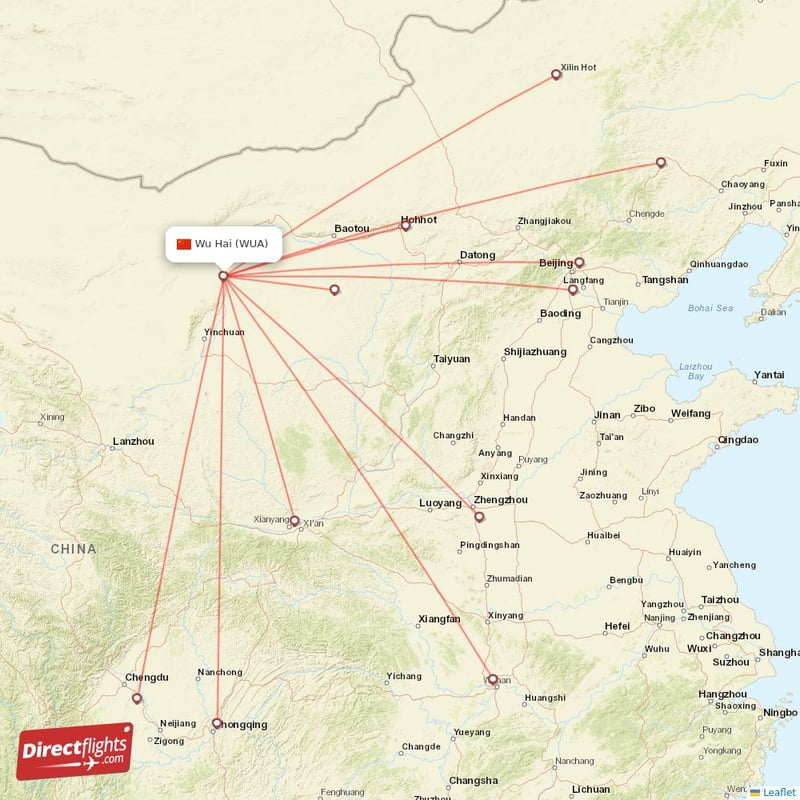 Direct flights to Wu Hai - WUA, China - Directflights.com