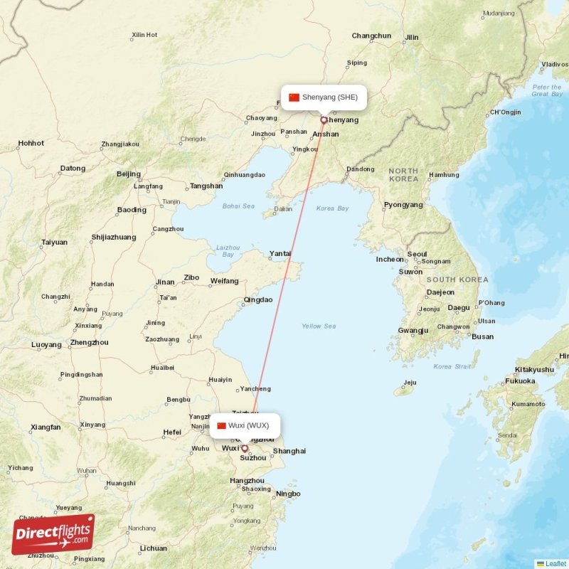 Direct flights from Wuxi to Shenyang, WUX to SHE non-stop ...