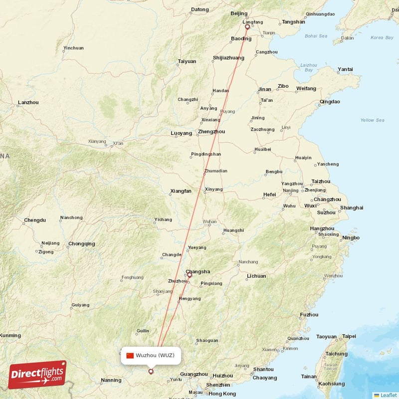 Direct flights from Wuzhou - 1 destinations - WUZ, China ...