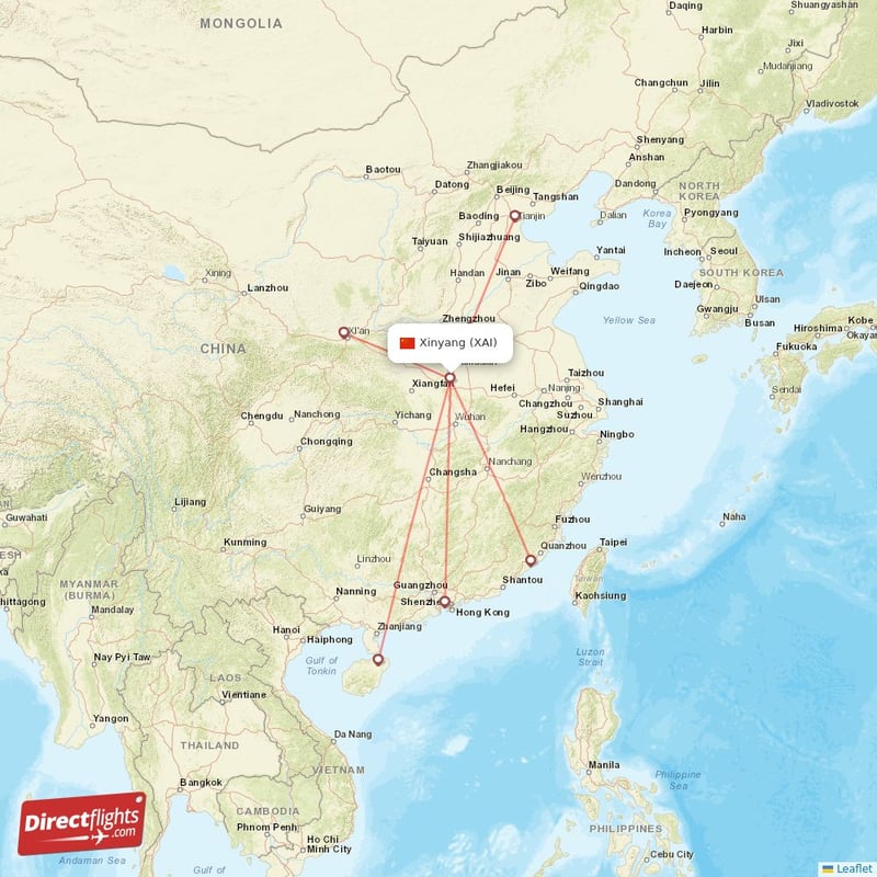 Direct flights from Xinyang - 6 destinations - XAI, China ...