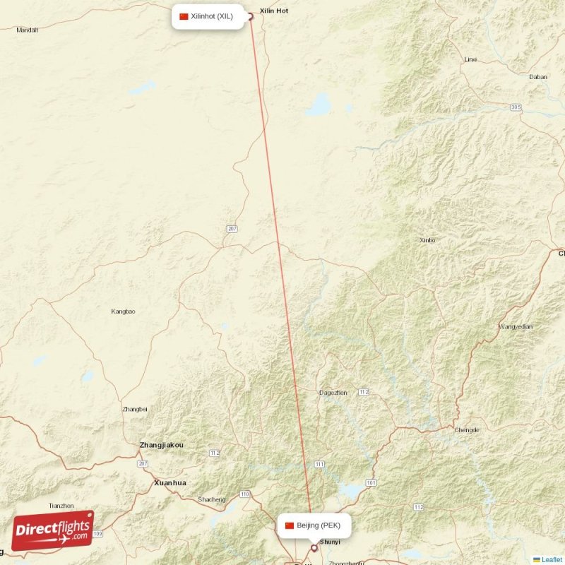 Direct flights from Xilinhot to Beijing, XIL to PEK non-stop ...