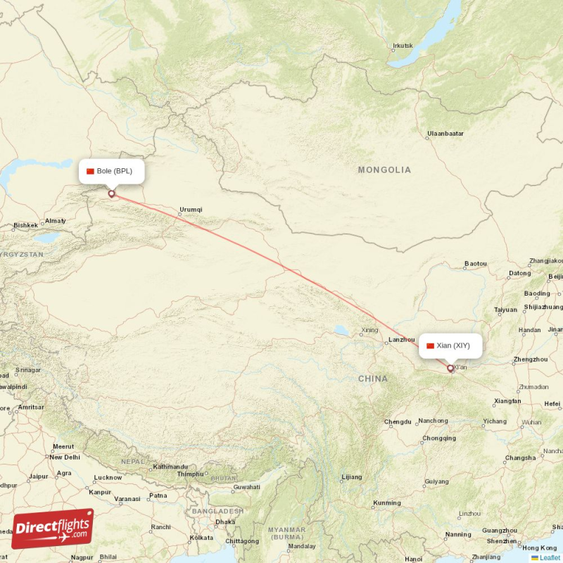 Direct flights from Bole to Xian, BPL to XIY non-stop - Directflights.com