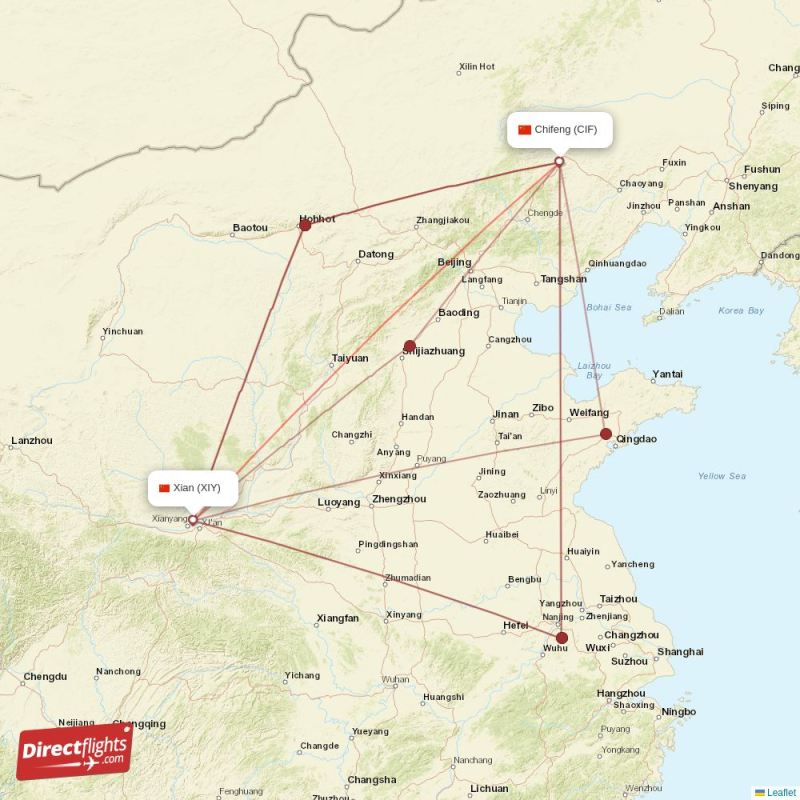 Direct flights from Xian to Chifeng, XIY to CIF non-stop ...
