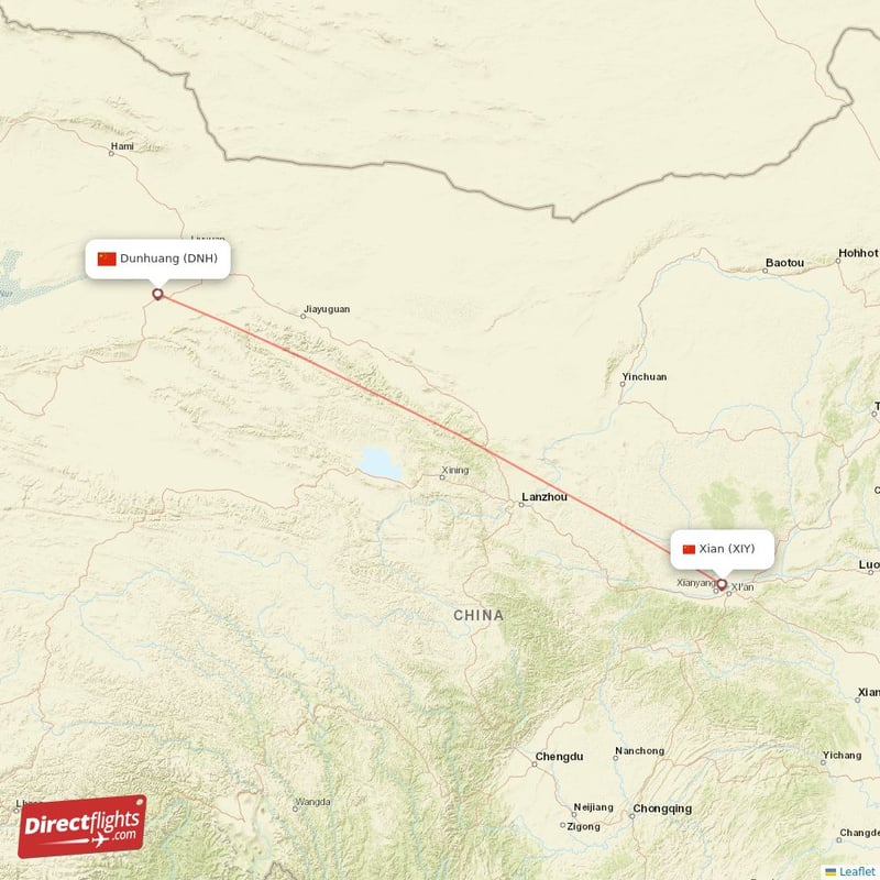 Direct flights from Xian to Dunhuang, XIY to DNH non-stop ...