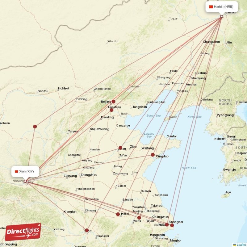 Direct flights from Xian to Harbin, XIY to HRB non-stop - Directflights.com