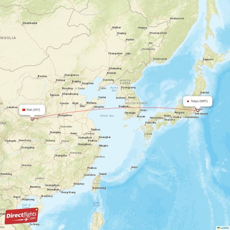 Direct flights from Xian to Tokyo, XIY to NRT non-stop - Directflights.com