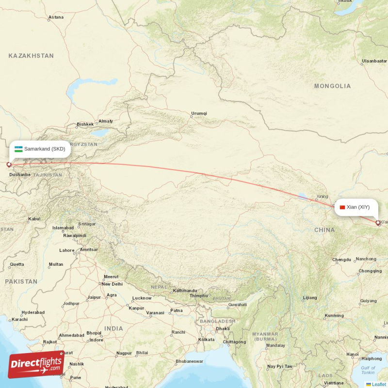 Direct flights from Xian to Samarkand (XIY-SKD) - Directflights.com