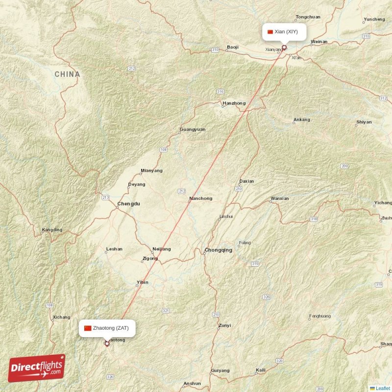 Direct flights from Xian to Zhaotong, XIY to ZAT non-stop ...