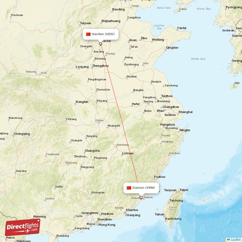 Direct flights from Handan to Xiamen, HDG to XMN non-stop ...