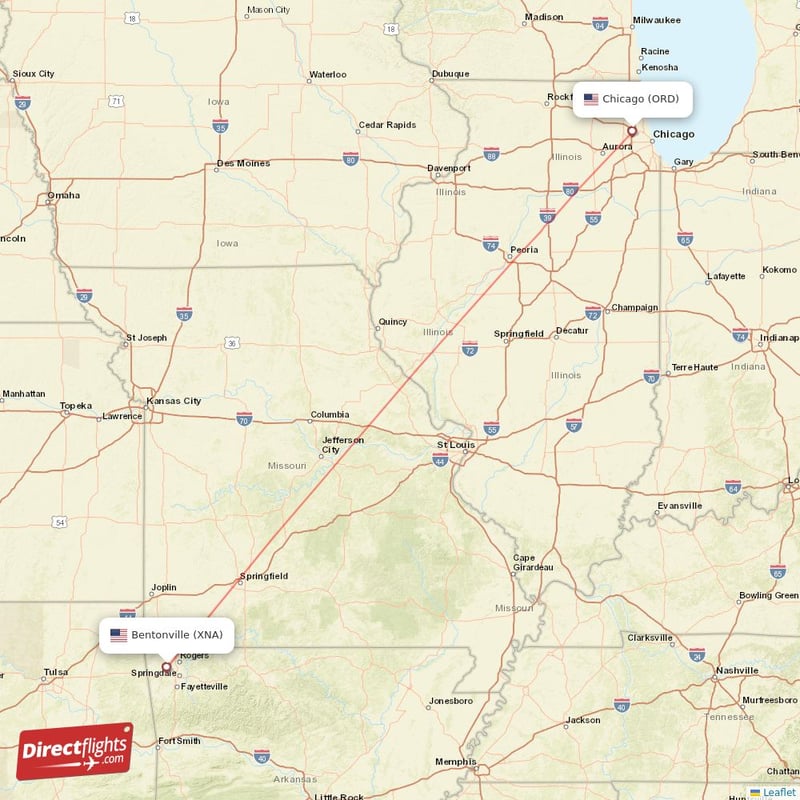 Direct flights from Bentonville to Chicago, XNA to ORD non-stop - Directflights.com
