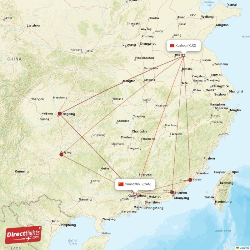 Direct flights from Xuzhou to Guangzhou (XUZ-CAN) - Directflights.com