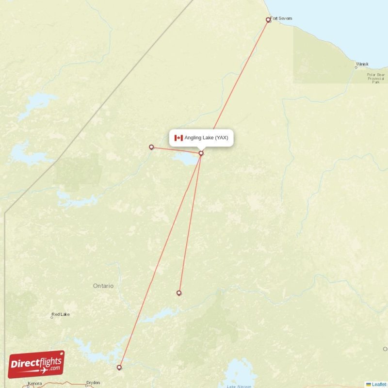 Direct flights from Angling Lake - 4 destinations - YAX, Canada ...