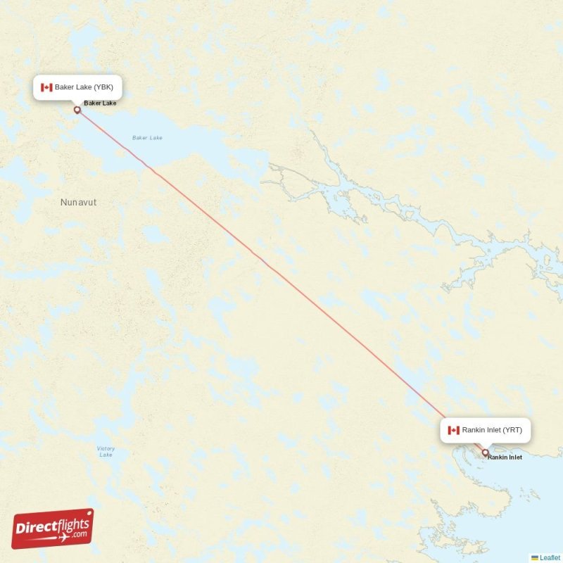 Direct flights to Baker Lake - YBK, Canada - Directflights.com