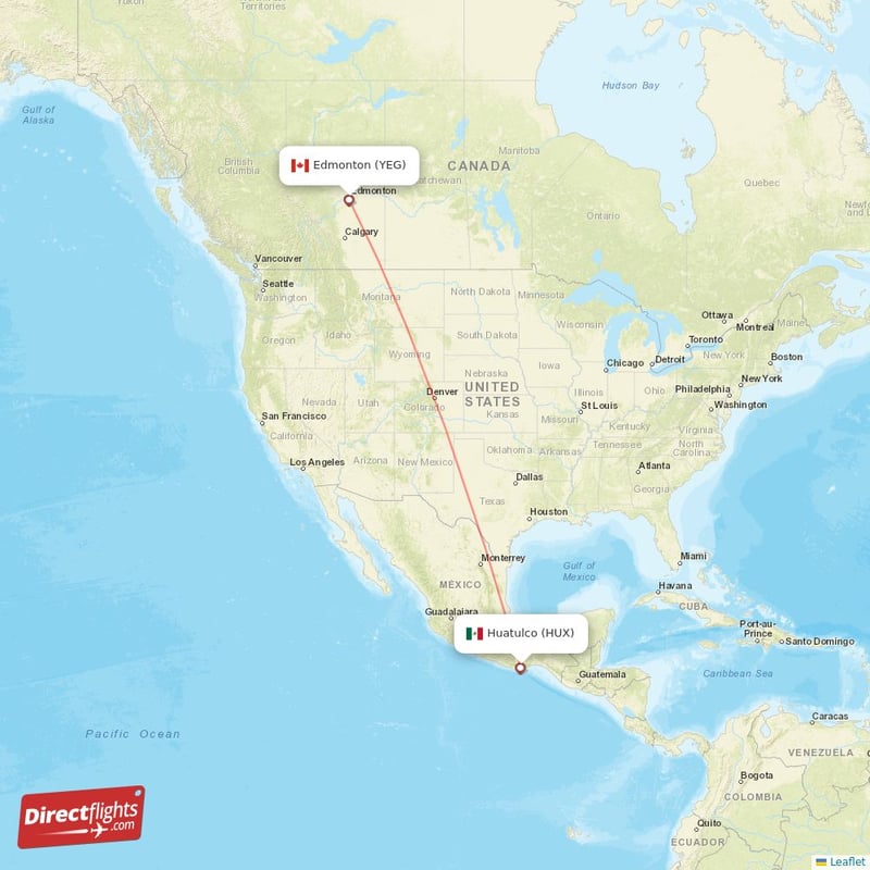 Direct flights from Edmonton to Huatulco, YEG to HUX non-stop - Directflights.com