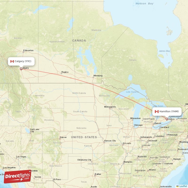 Direct flights from Hamilton to Calgary, YHM to YYC non-stop ...