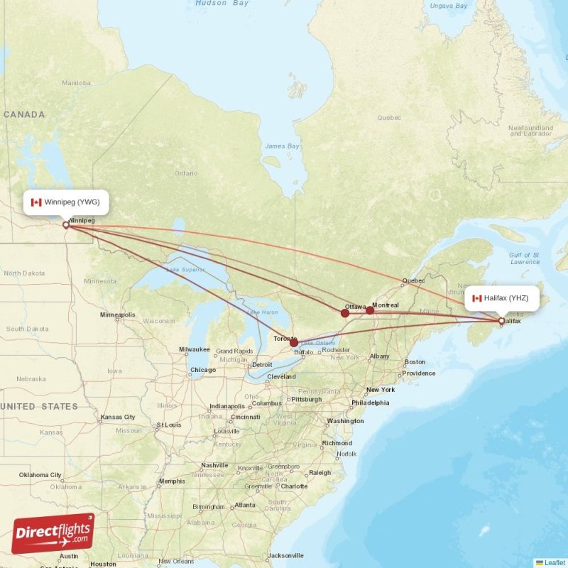 Direct flights from Halifax to Winnipeg, YHZ to YWG non-stop ...