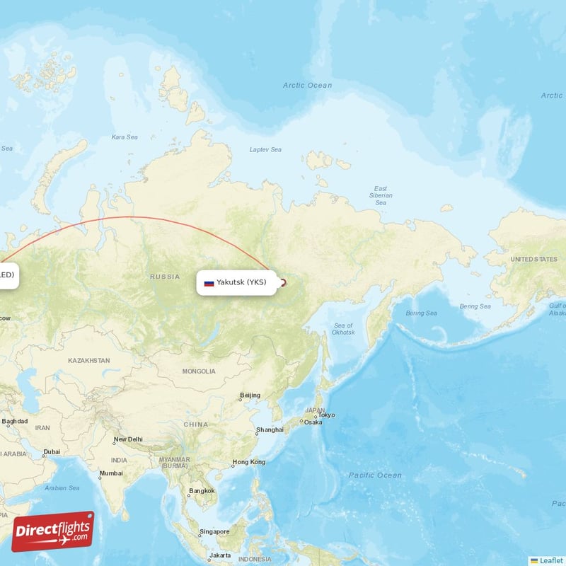 Direct flights from Yakutsk to Saint Petersburg, YKS to LED non-stop - Directflights.com