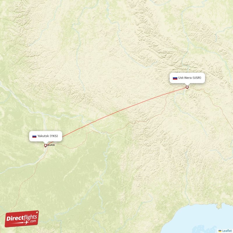 Direct flights from Yakutsk to Ust-Nera, YKS to USR non-stop - Directflights.com