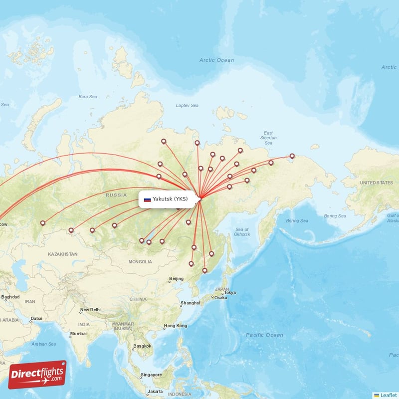 Direct flights to Yakutsk - YKS, Russia - Directflights.com