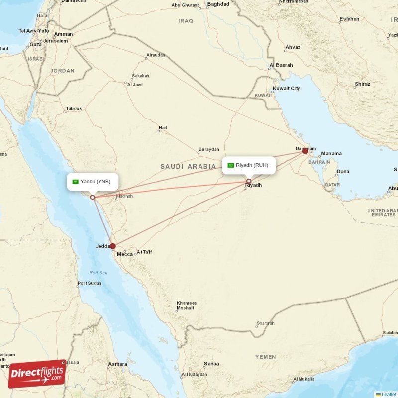 Direct flights from Yanbu to Riyadh, YNB to RUH non-stop ...